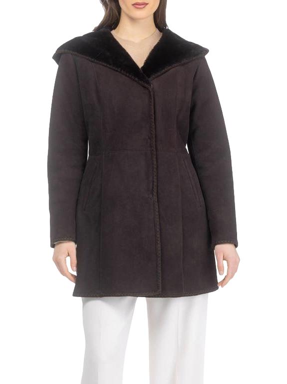GORSKI GORSKI Genuine Shearling Parka with Embroidered Trim
